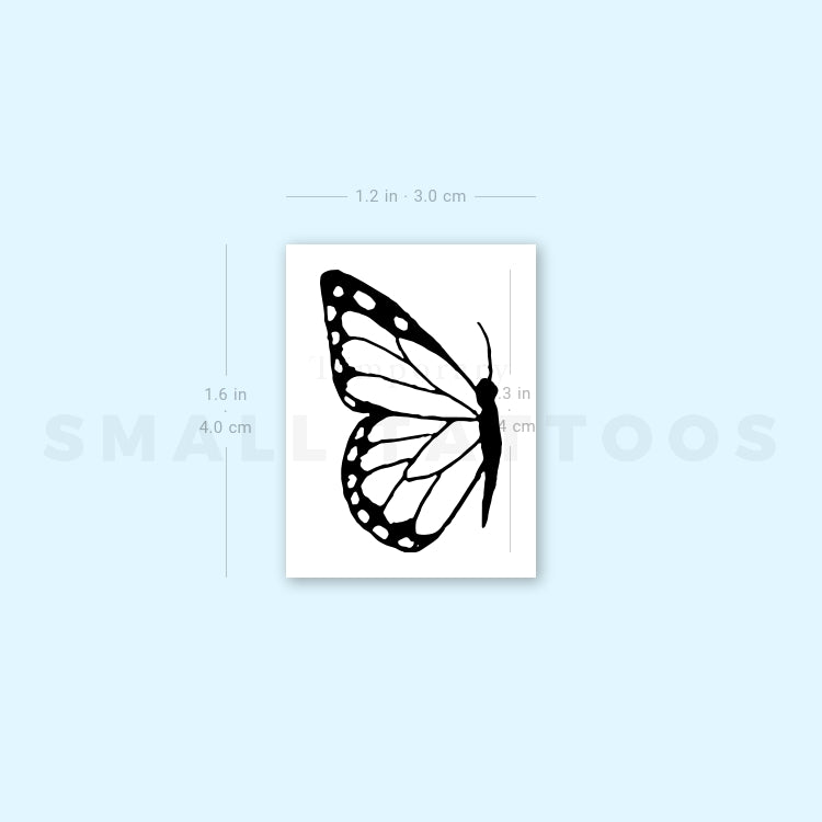 Matching Half Butterflies Temporary Tattoos (Set of 3+3) – Small Tattoos