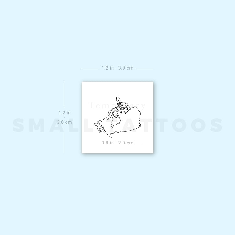 Canada Map Temporary Tattoo (Set of 3) – Small Tattoos