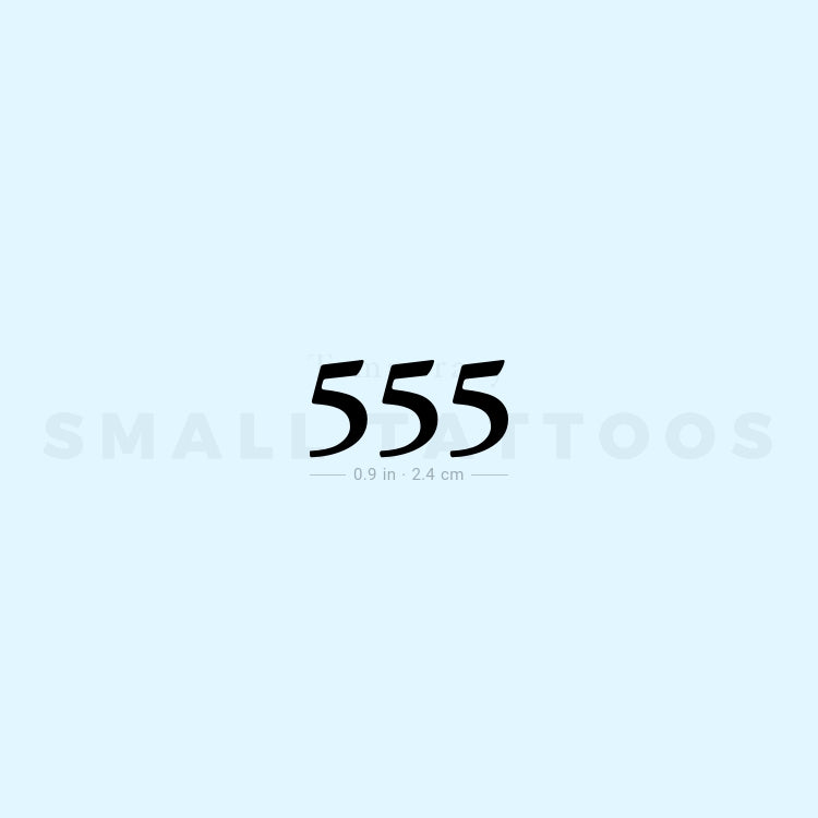 555 Angel Number Temporary Tattoo – Small Tattoos
