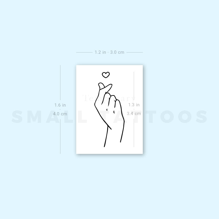 Korean ILY Sign Temporary Tattoo (Set of 3) – Small Tattoos