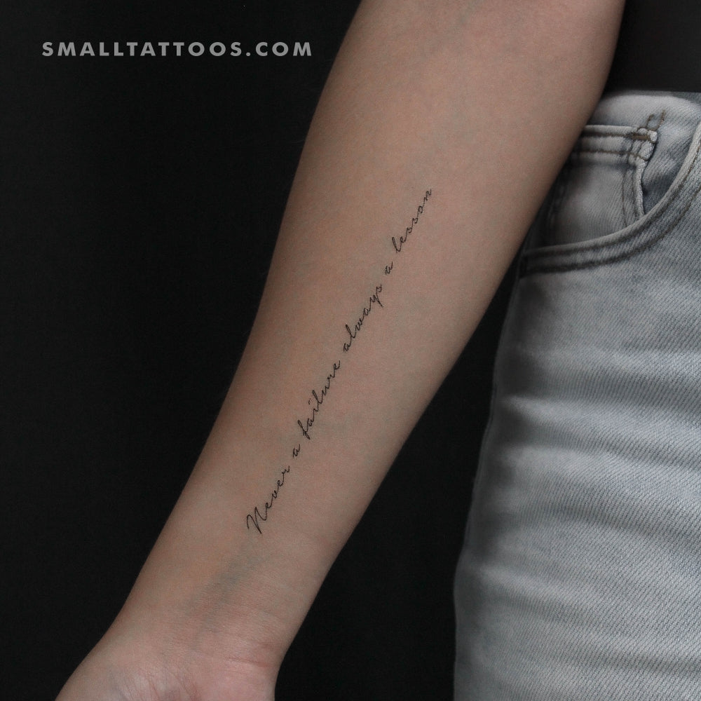 Never A Failure Always a Lesson Temporary Tattoo (Set of 3) – Small Tattoos