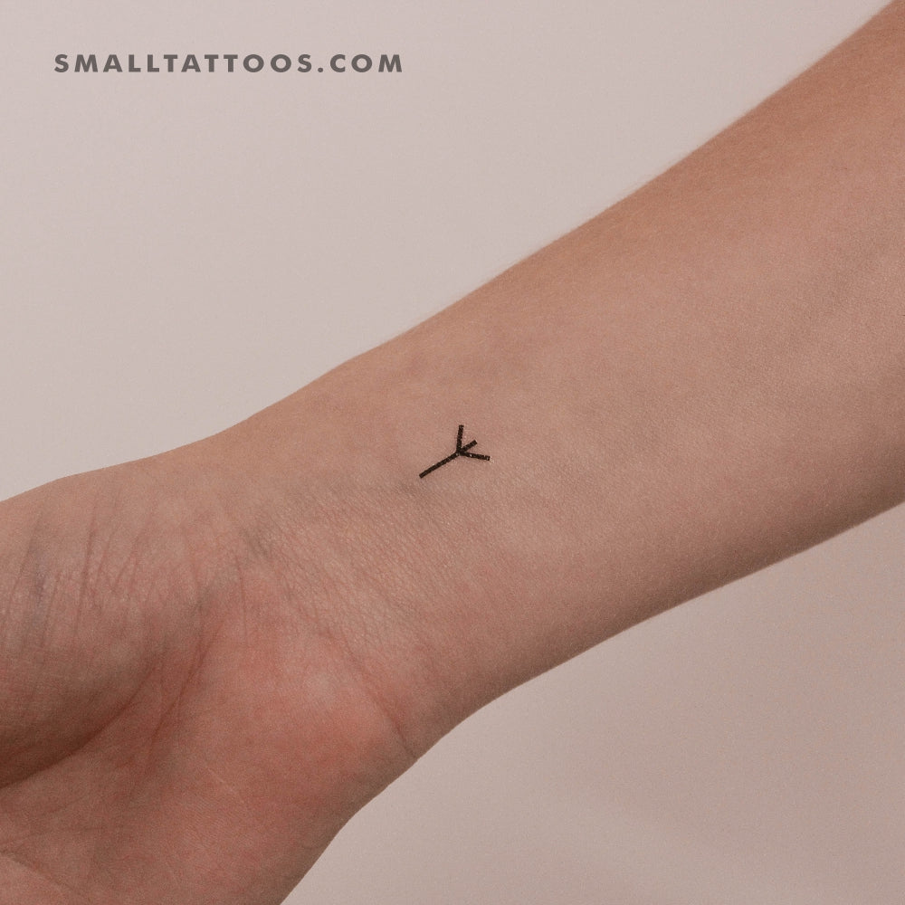 Algiz Rune Temporary Tattoo (Set of 3) – Small Tattoos