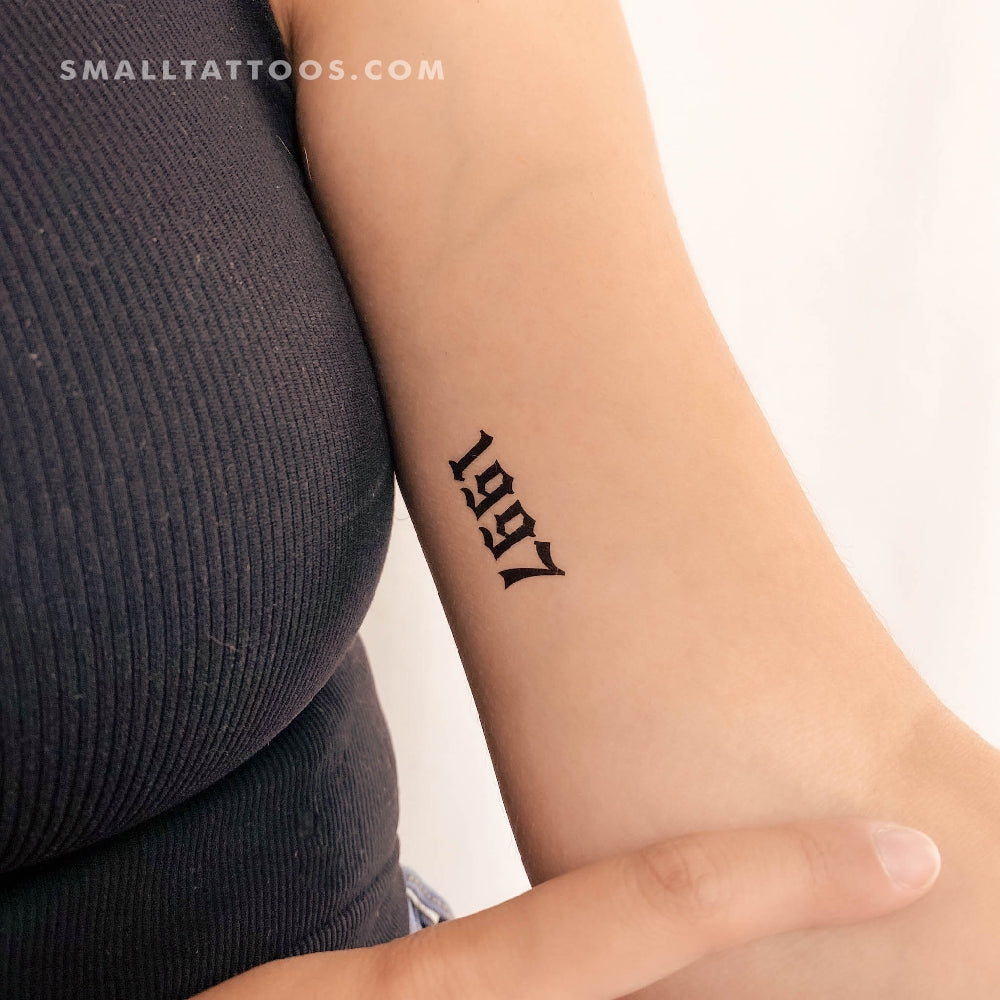 Gothic 1997 Birth Year Temporary Tattoo - Set of 3 – Small Tattoos