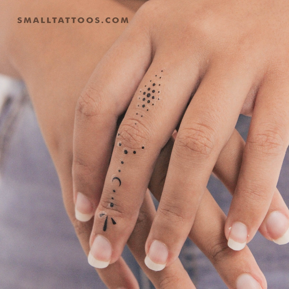 Finger Composition 1 Temporary Tattoo (Set of 3) – Small Tattoos