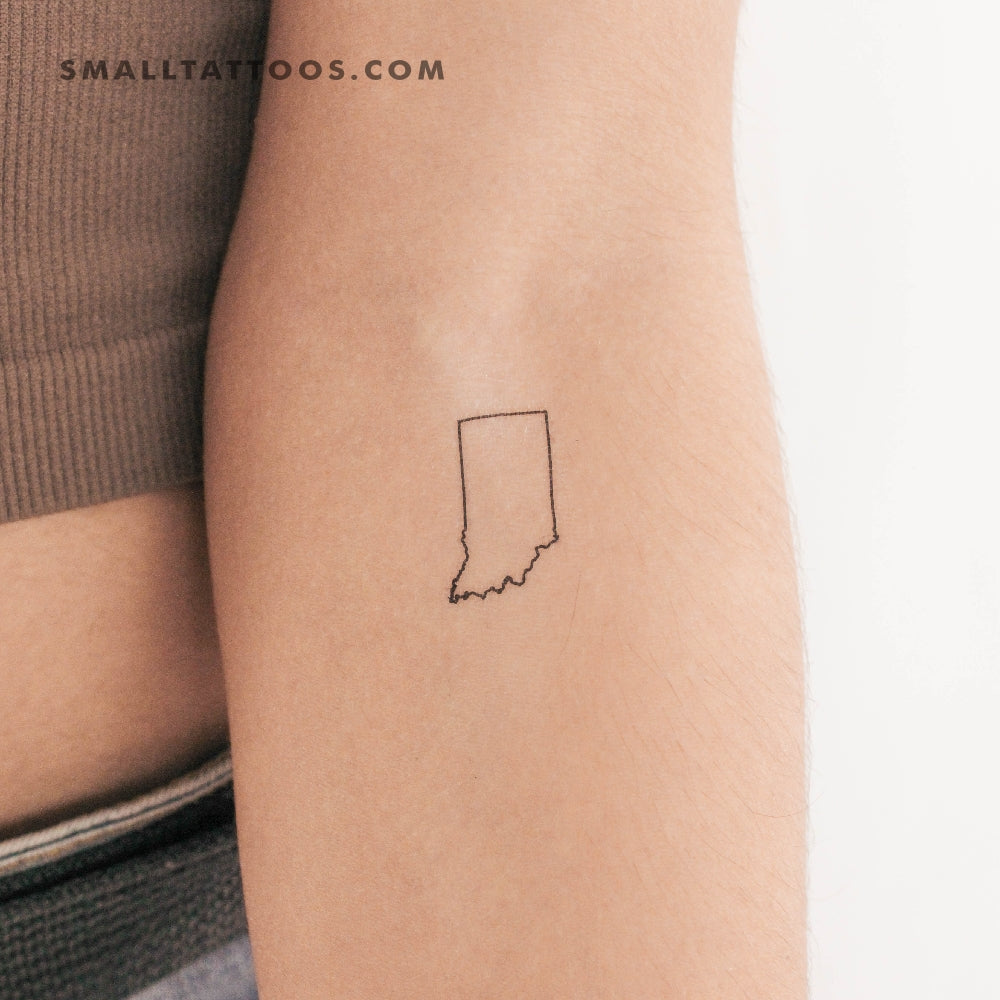 Indiana Map Outline Temporary Tattoo (Set of 3) – Small Tattoos