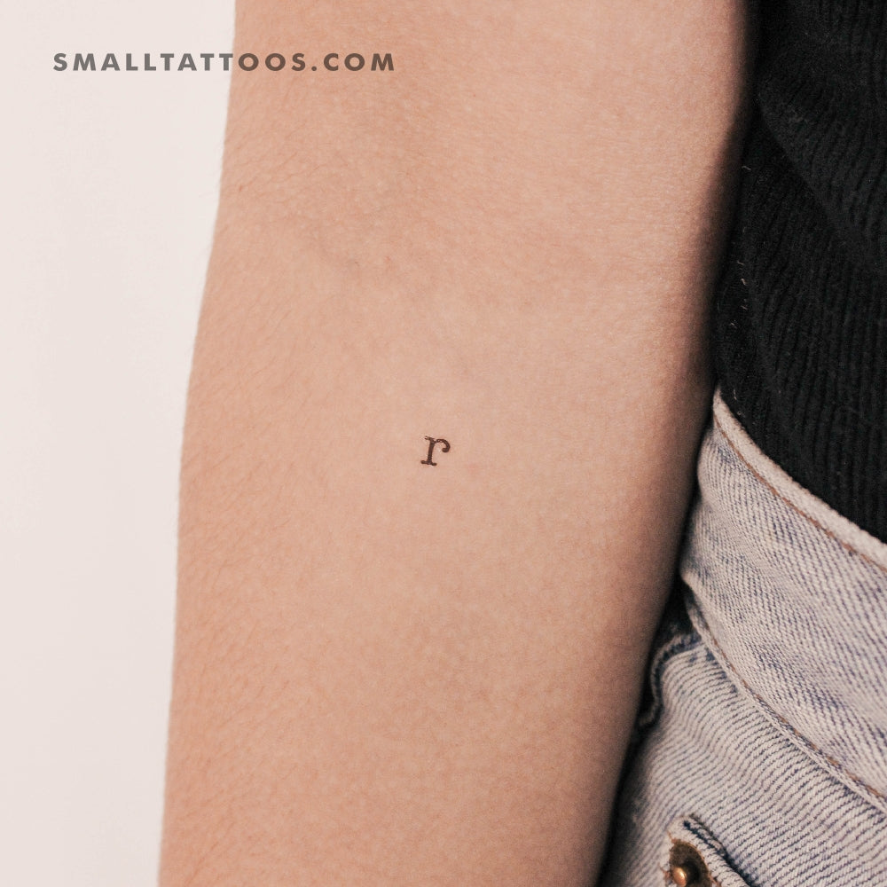 R Lowercase Typewriter Letter Temporary Tattoo (Set of 3) – Small Tattoos