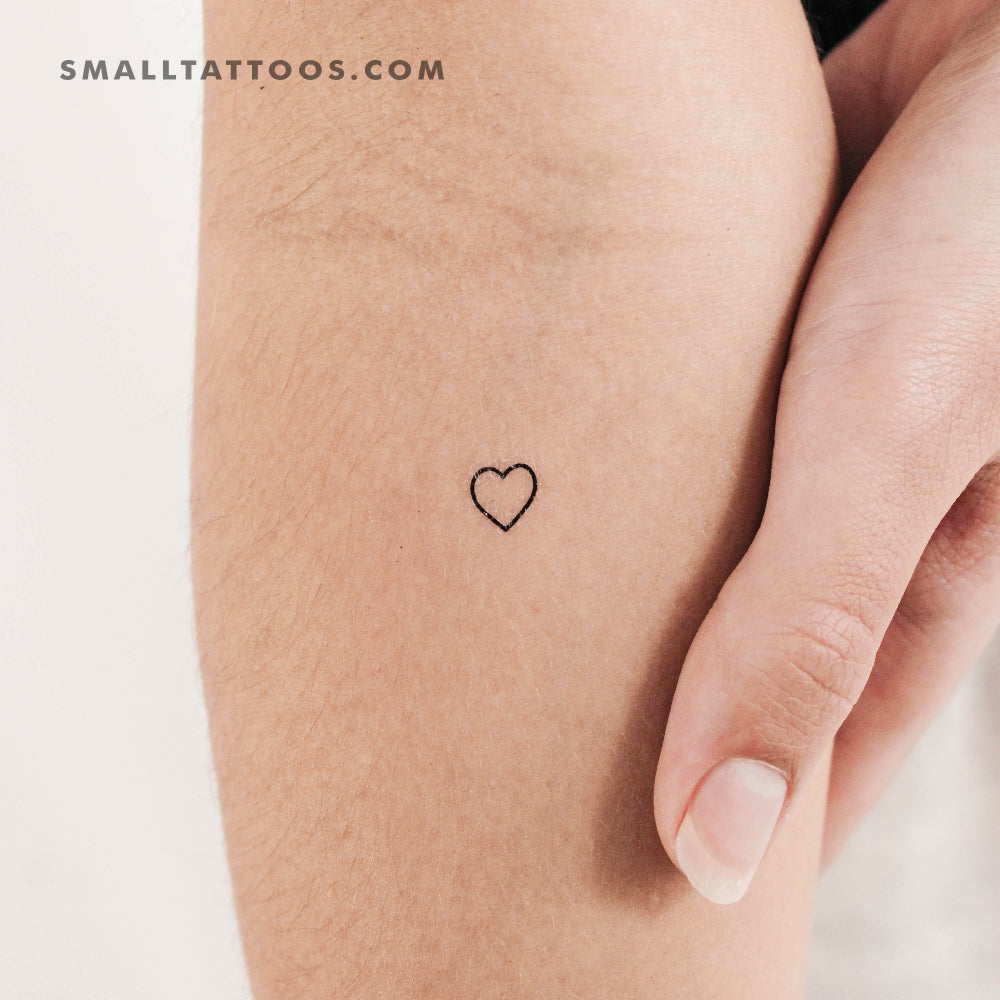 Tiny Heart Outline Temporary Tattoo (Set of 3) – Small Tattoos