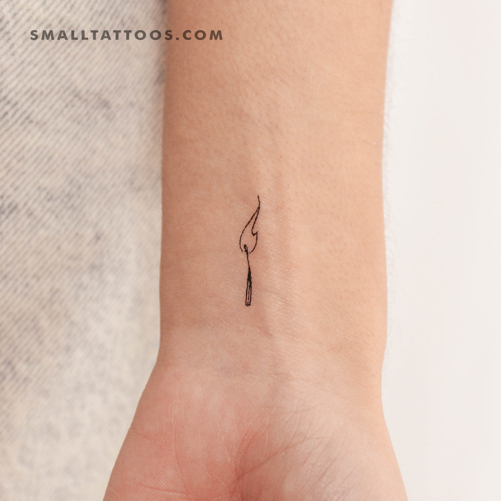 Burning Matchstick Temporary Tattoo (Set of 3) – Small Tattoos