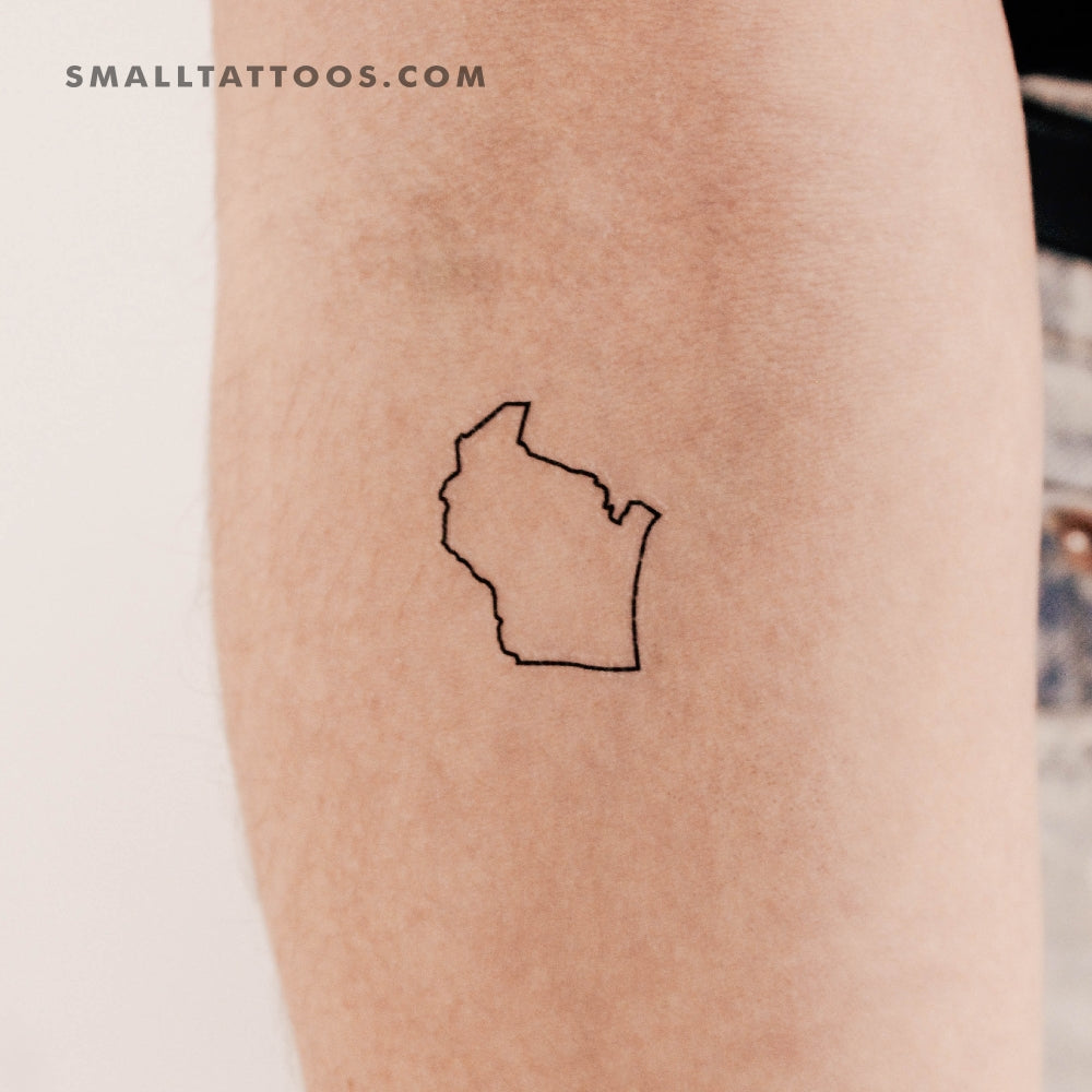 Wisconsin Map Outline Temporary Tattoo (Set of 3) – Small Tattoos