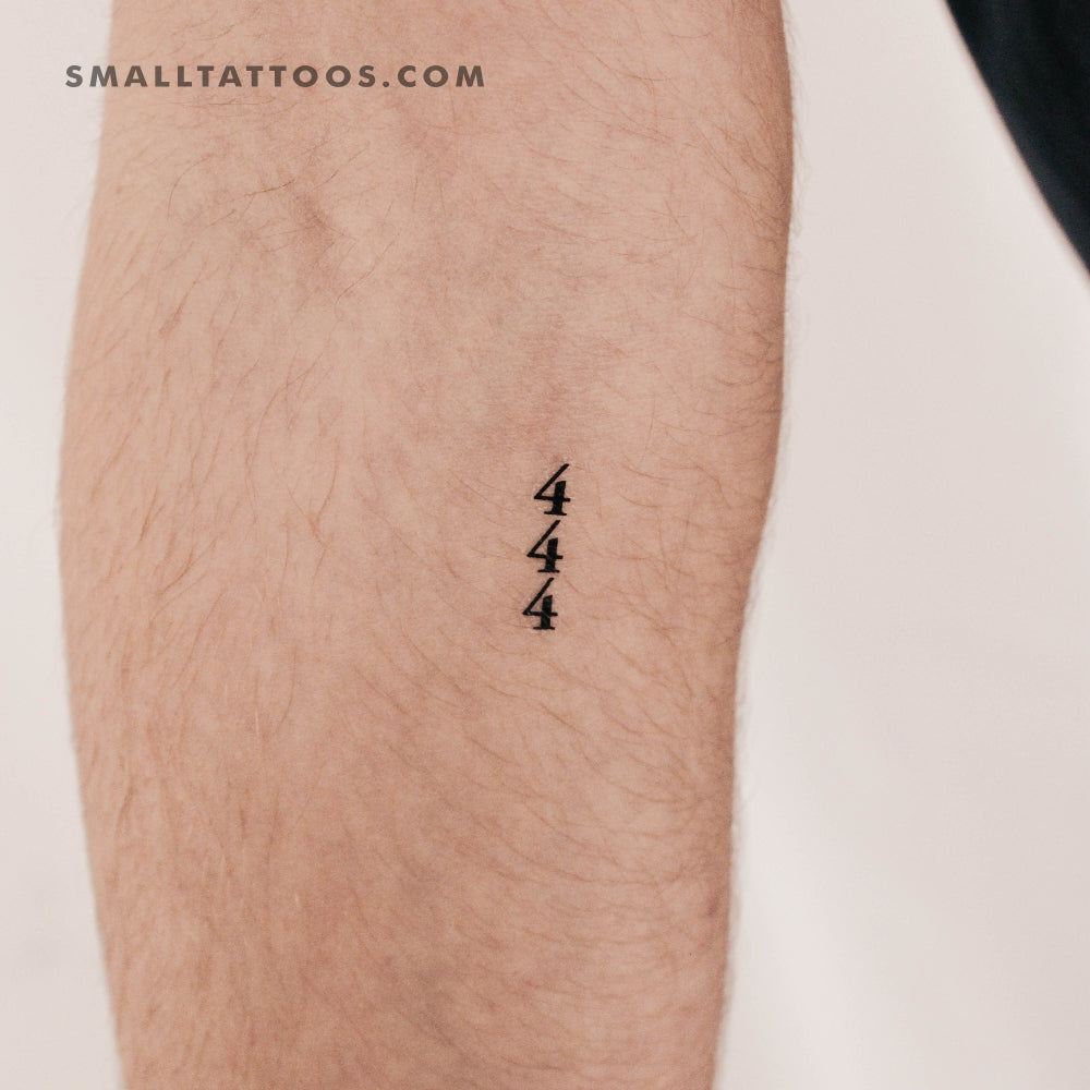 Vertical 444 Temporary Tattoo (Set of 3) – Small Tattoos