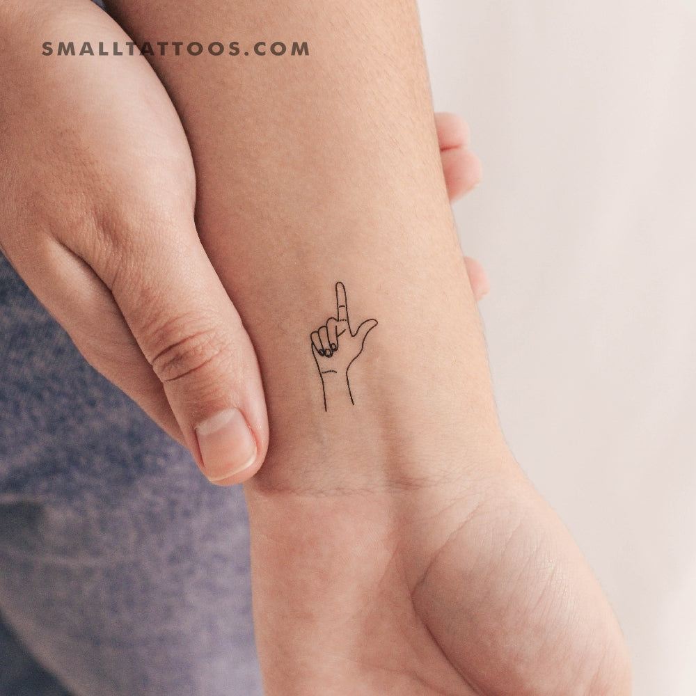 Sign Language L Temporary Tattoo (Set of 3) – Small Tattoos