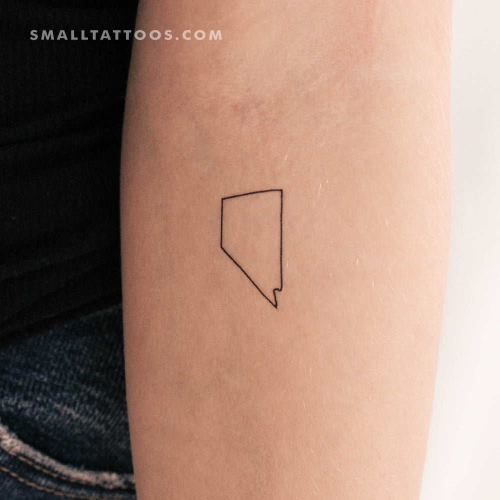 Nevada Map Outline Temporary Tattoo (Set of 3) – Small Tattoos