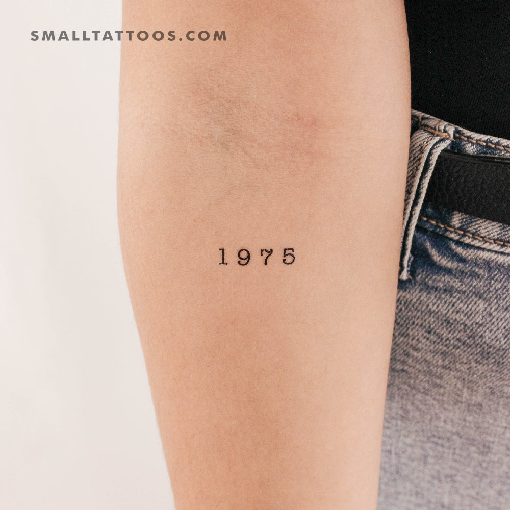 1975 Birth Year Temporary Tattoo (Set of 3) – Small Tattoos
