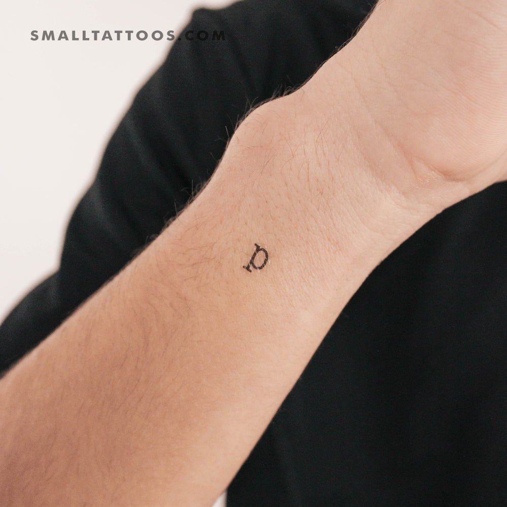 P Lowercase Typewriter Letter Temporary Tattoo (Set of 3) – Small Tattoos