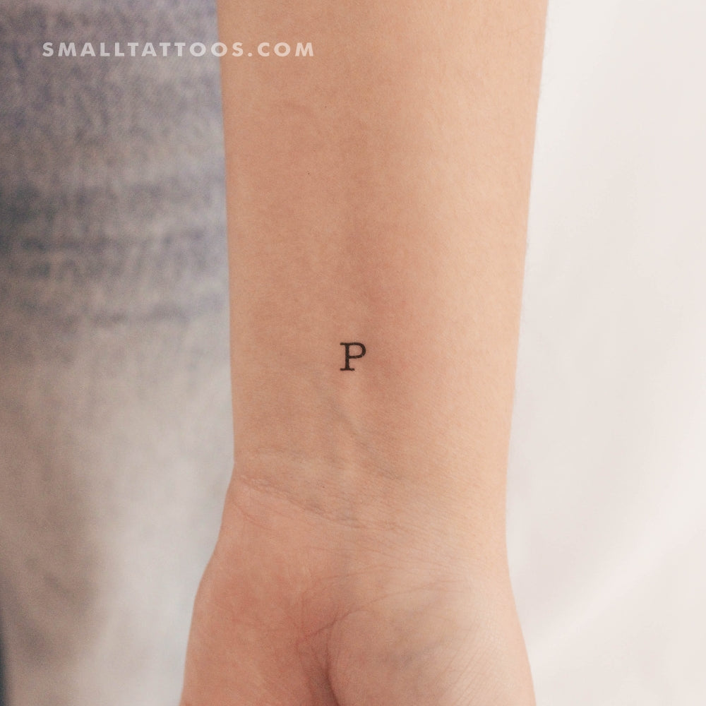 P Uppercase Typewriter Letter Temporary Tattoo (Set of 3) – Small Tattoos
