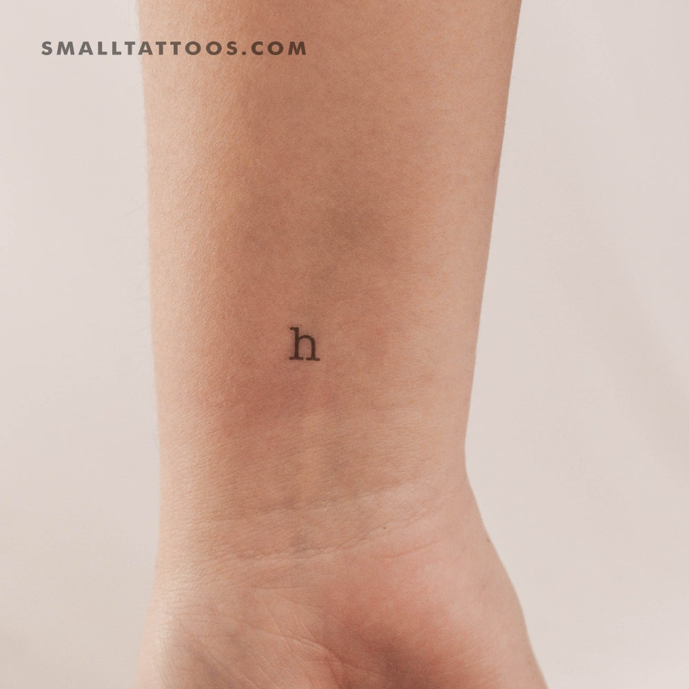 H Lowercase Typewriter Letter Temporary Tattoo (Set of 3) – Small Tattoos