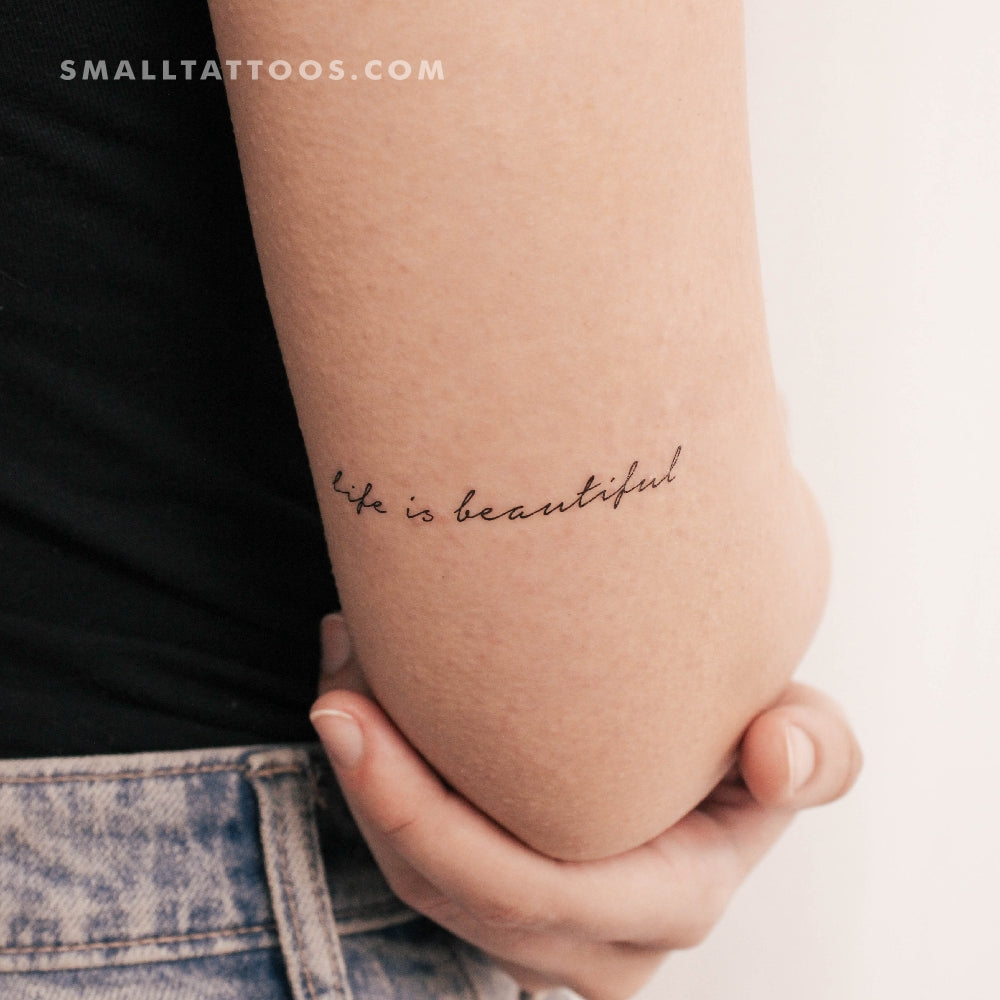 Life Is Beautiful Temporary Tattoo (Set of 3) – Small Tattoos