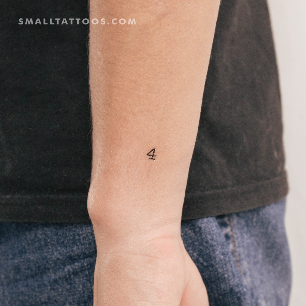 Number 4 Temporary Tattoo (Set of 3) – Small Tattoos