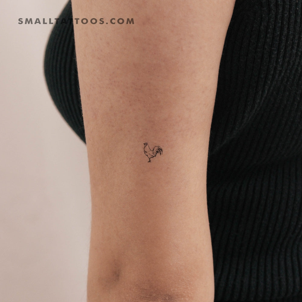 Tiny Rooster Temporary Tattoo (Set of 3) – Small Tattoos