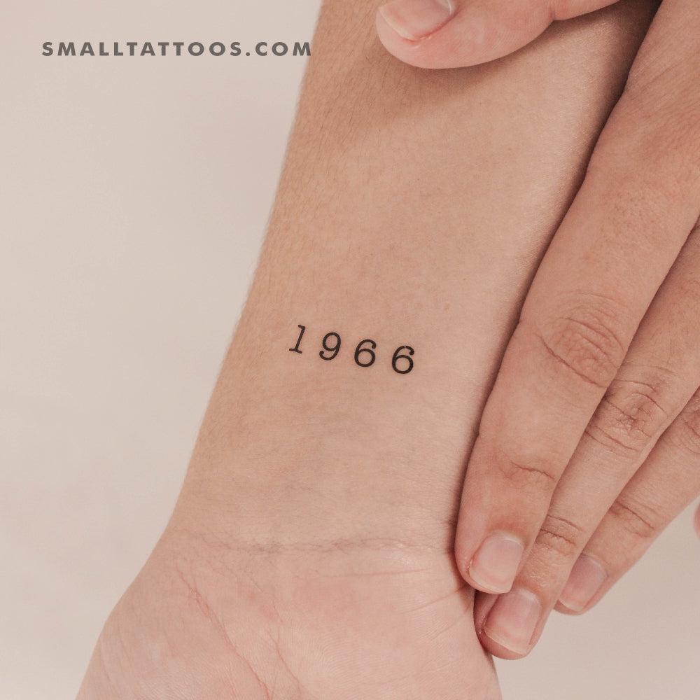 1966 Birth Year Temporary Tattoo (Set of 3) – Small Tattoos