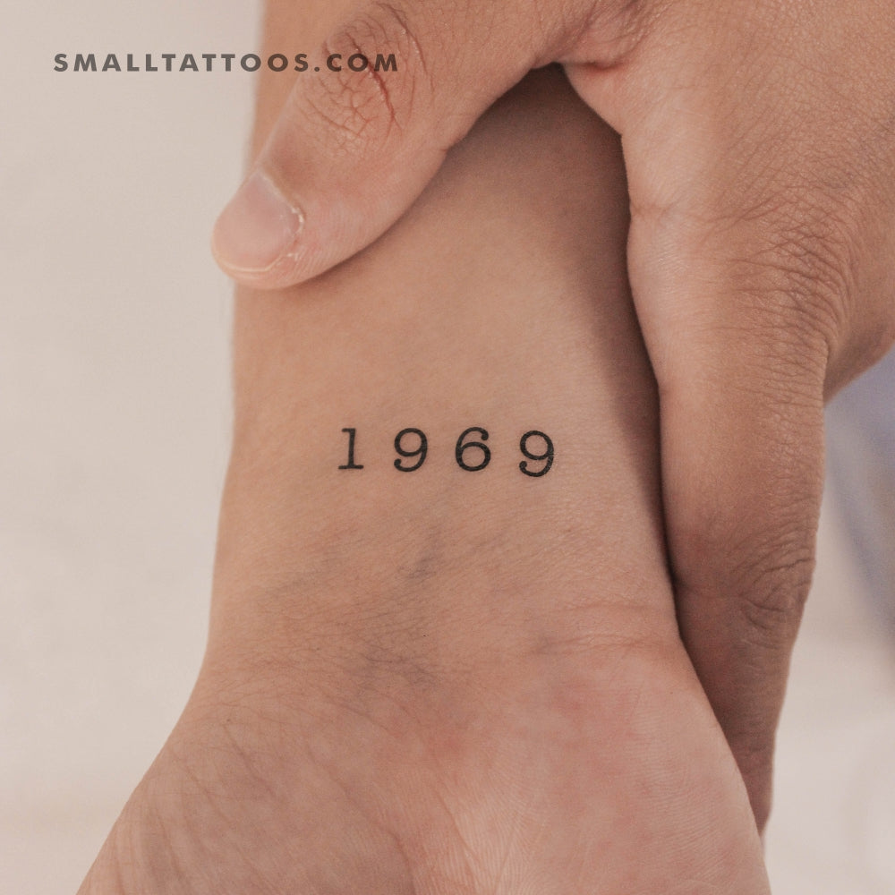 1969 Birth Year Temporary Tattoo (Set of 3) – Small Tattoos