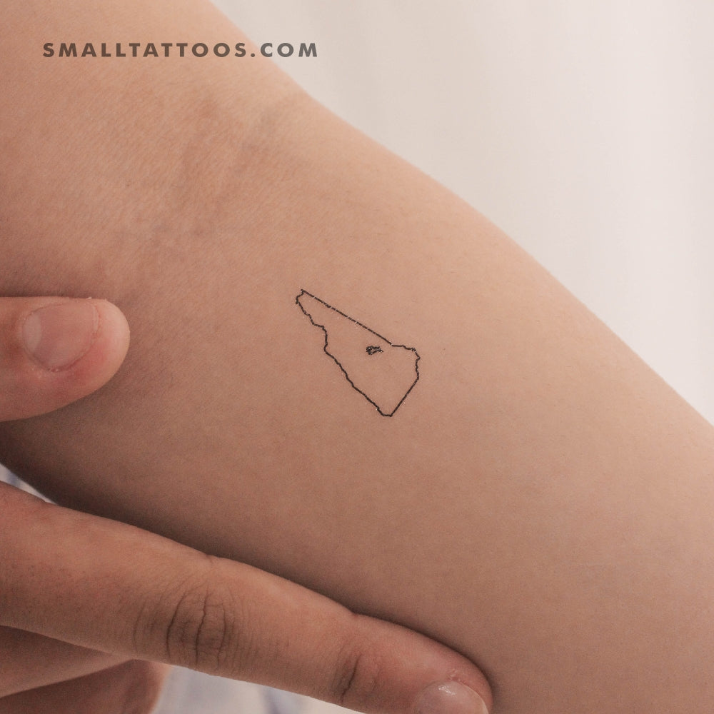 New Hampshire Map Outline Temporary Tattoo (Set of 3) – Small Tattoos
