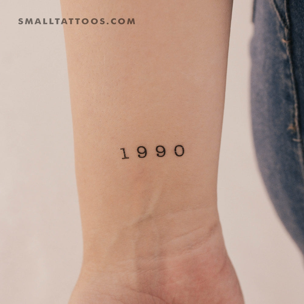 1990 Birth Year Temporary Tattoo (Set of 3) – Small Tattoos