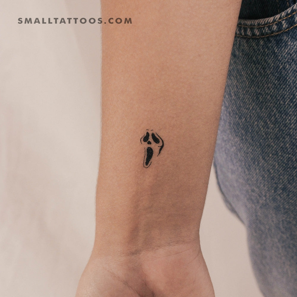 Ghostface Scream Mask Temporary Tattoo - Set of 3 – Small Tattoos