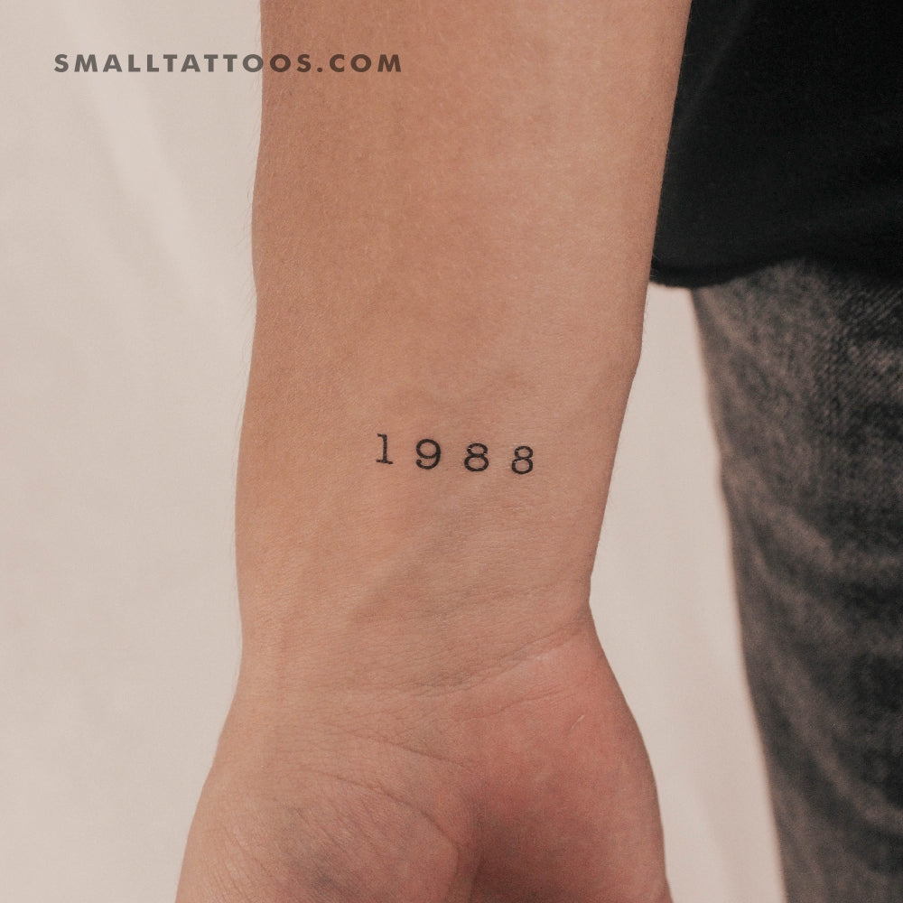 1988 Birth Year Temporary Tattoo (Set of 3) – Small Tattoos