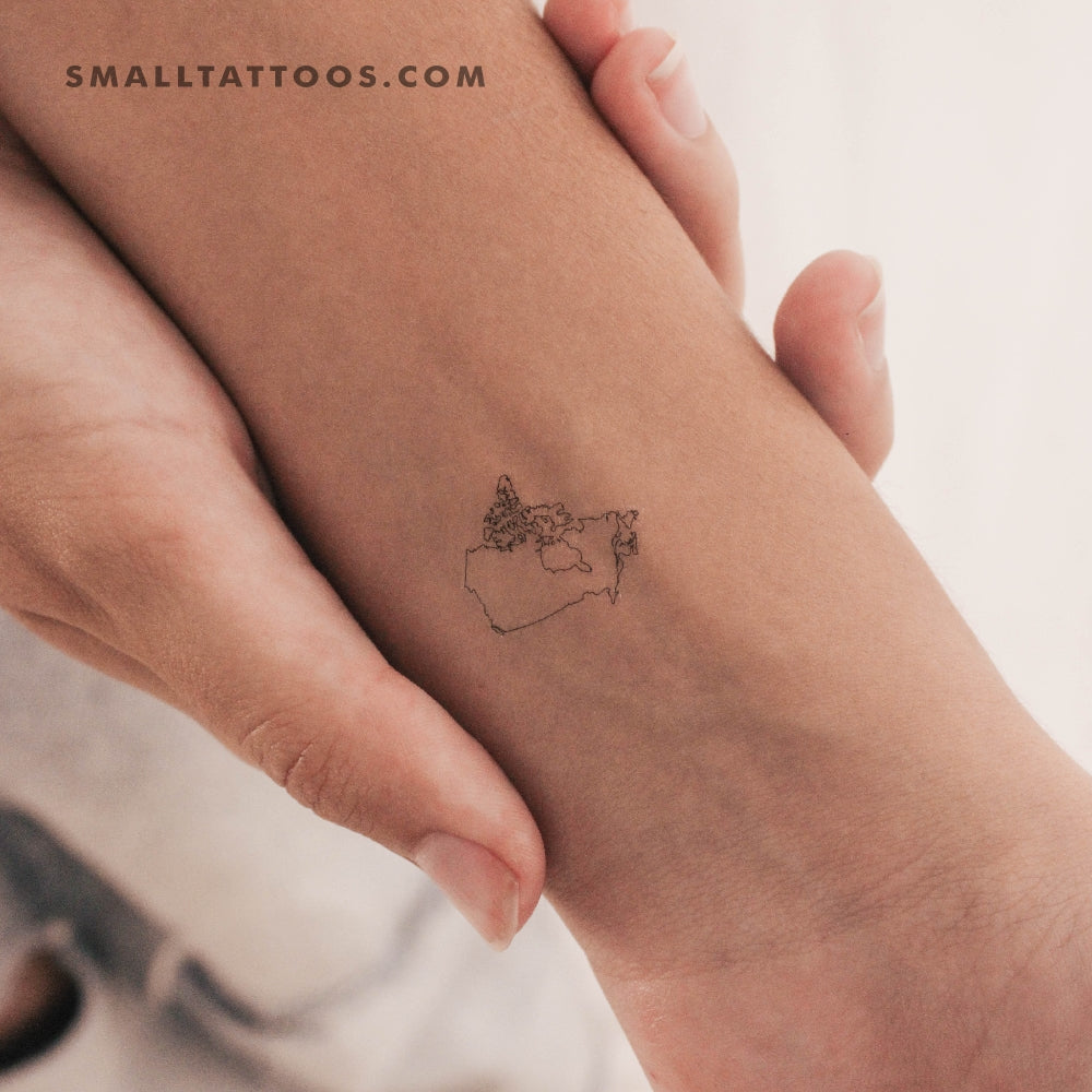 Canada Map Temporary Tattoo (Set of 3) – Small Tattoos