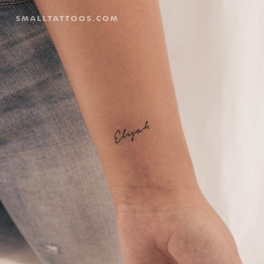 Elijah Wrist Tattoos Semi Paste – E L I J A H