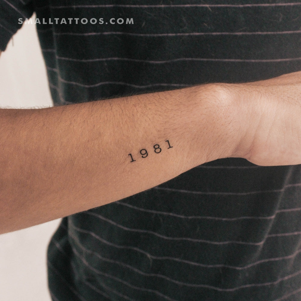 1981 Birth Year Temporary Tattoo (Set of 3) – Small Tattoos