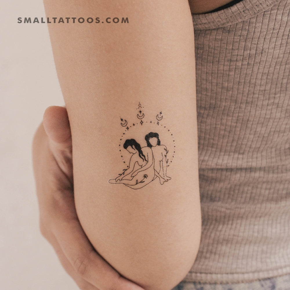 Two Women Temporary Tattoo by Tukoi (Set of 3) – Small Tattoos