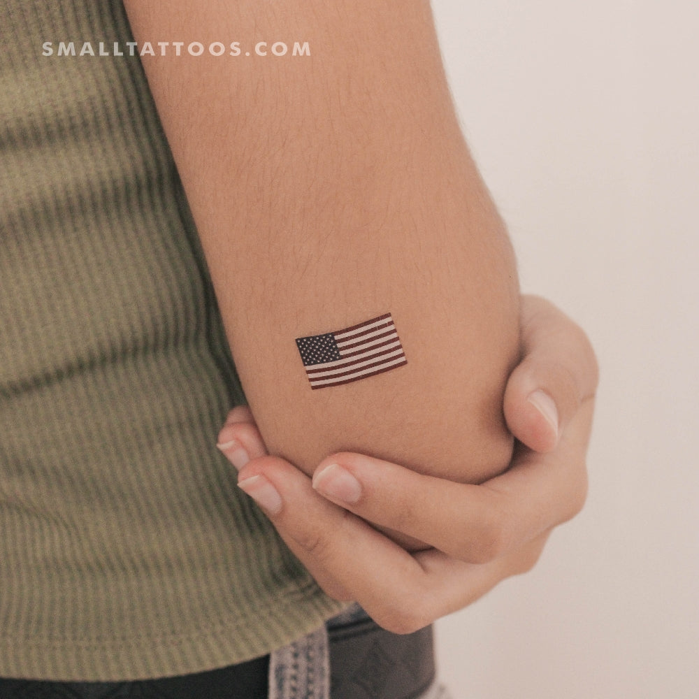 American Flag Wrist Tattoos