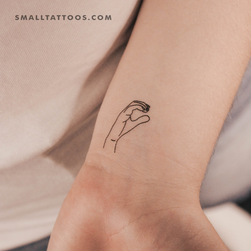 Sign Language C Temporary Tattoo (Set of 3) – Small Tattoos