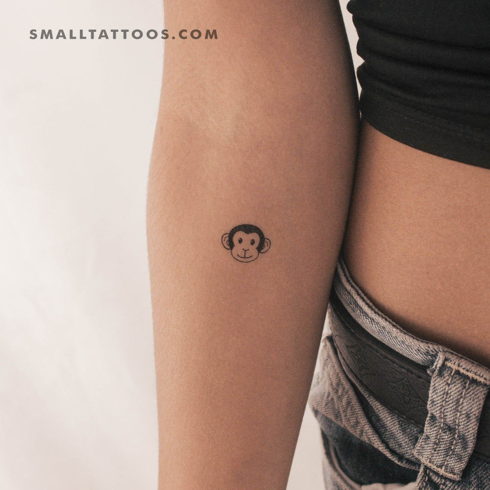 Monkey Face Temporary Tattoo (Set of 3) – Small Tattoos