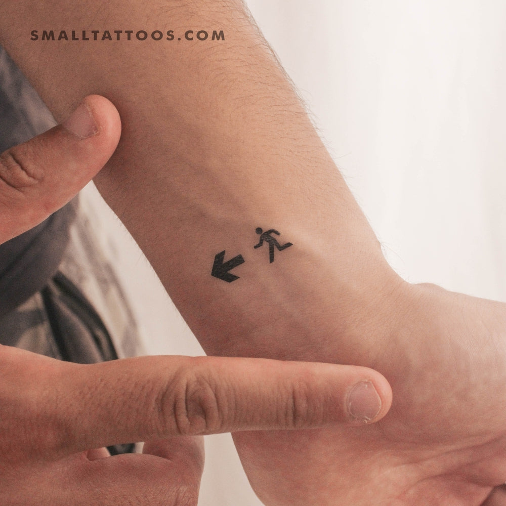 Emergency Exit Temporary Tattoo (Set of 3) – Small Tattoos
