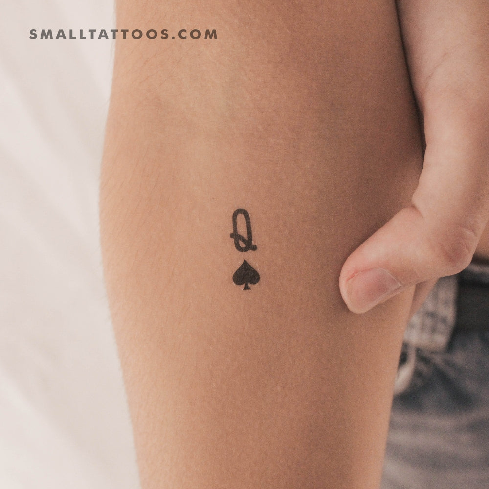 Queen Of Spades Temporary Tattoo (Set of 3) – Small Tattoos