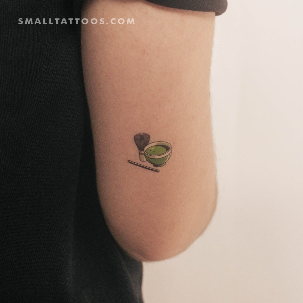 Tea Matcha Temporary Tattoo (Set of 3) – Small Tattoos