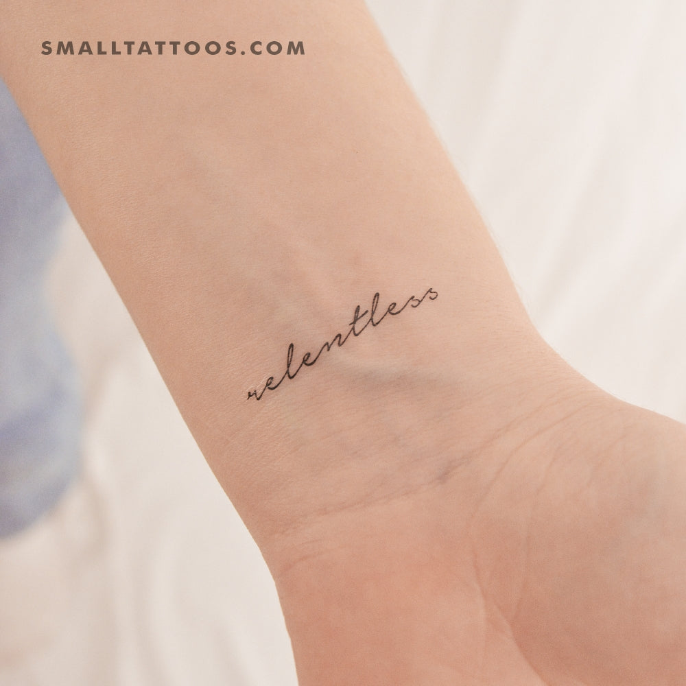 Relentless Temporary Tattoo (Set of 3) – Small Tattoos