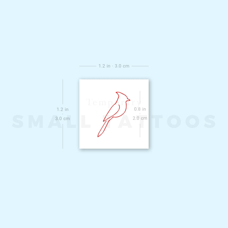 Continuous Line Cardinal Temporary Tattoo (Set of 3) – Small Tattoos