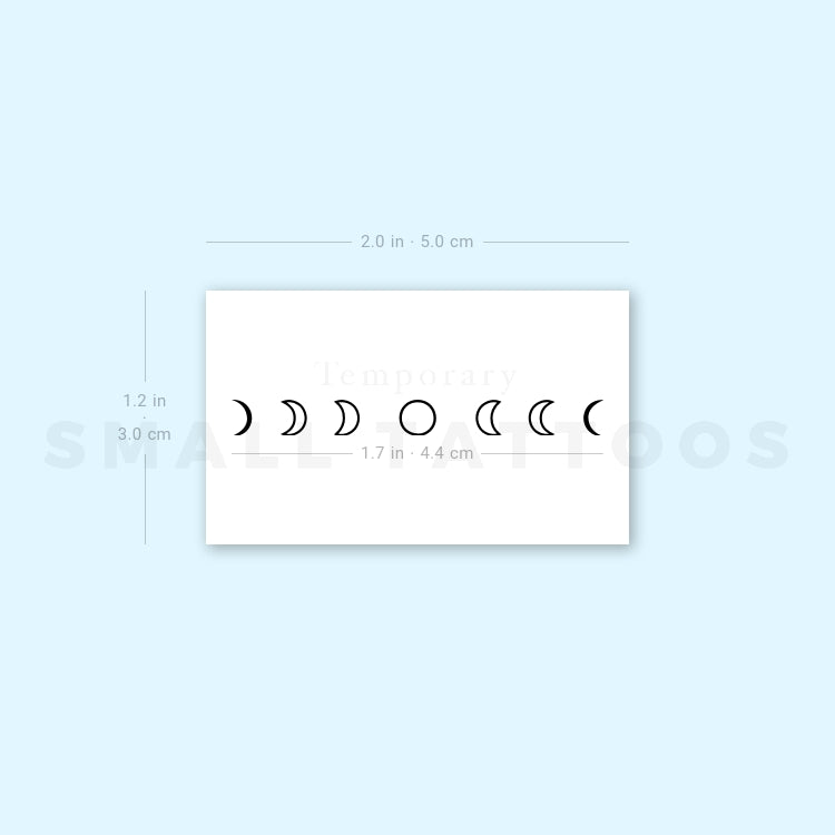 Fine Line Moon Phases Temporary Tattoo (Set of 3) – Small Tattoos