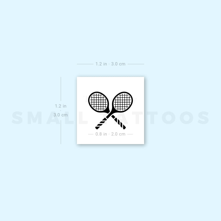 Tennis Racquets Temporary Tattoo (Set of 3) – Small Tattoos