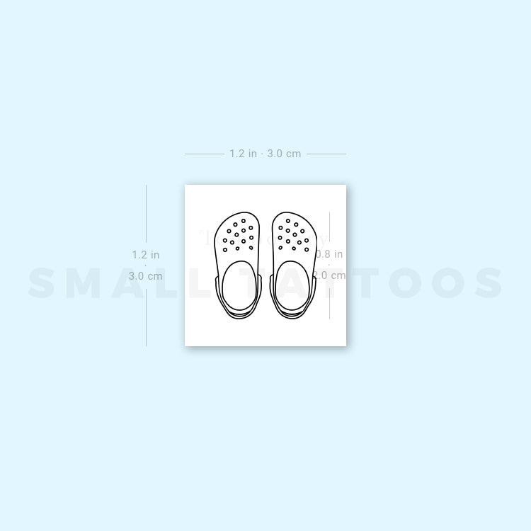 Crocs Clogs Temporary Tattoo (Set of 3) – Small Tattoos