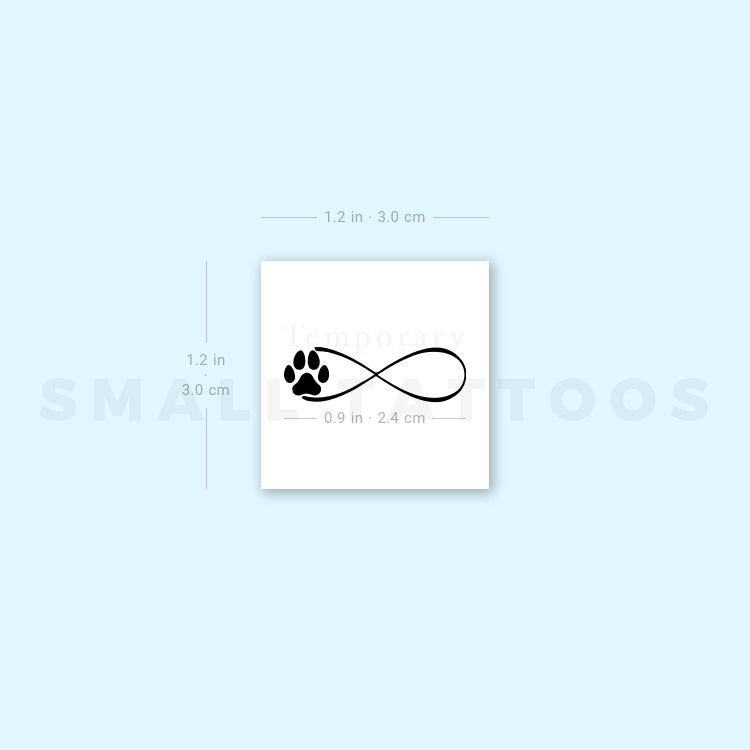 Infinity Paw Temporary Tattoo (Set of 3) – Small Tattoos
