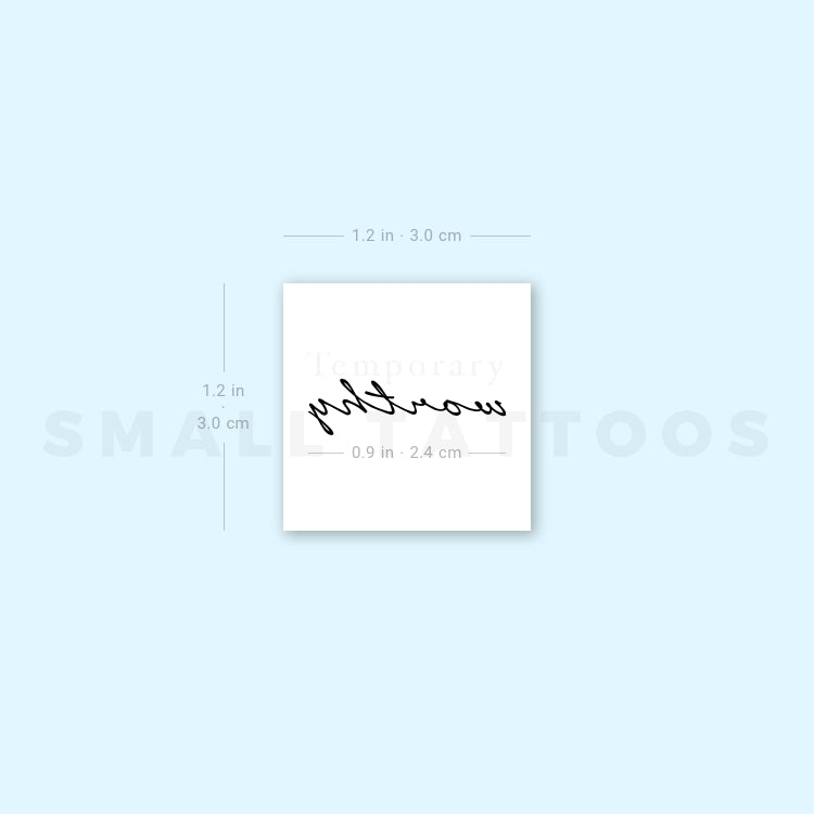 Worthy Temporary Tattoo (Set of 3) – Small Tattoos