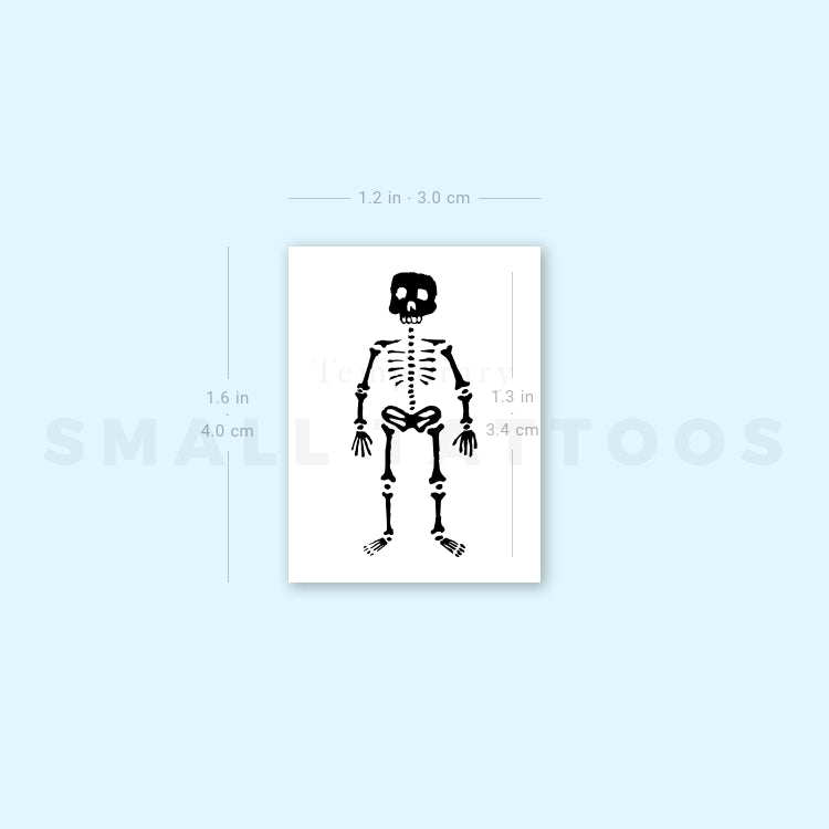 Skeleton Temporary Tattoo (Set of 3) – Small Tattoos