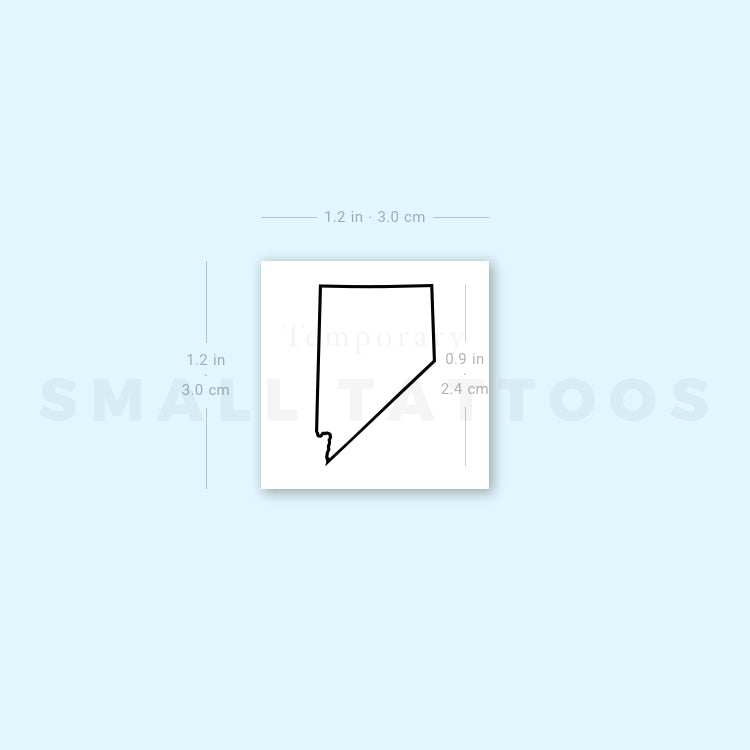 Nevada Map Outline Temporary Tattoo (Set of 3) – Small Tattoos