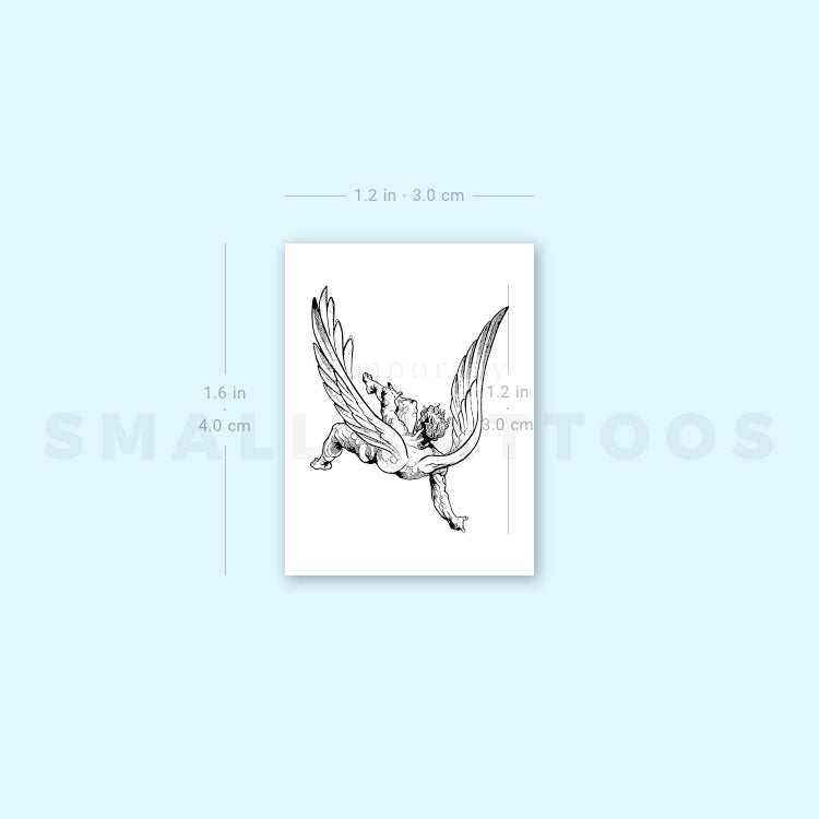 Falling Angel Temporary Tattoo (Set of 3) – Small Tattoos