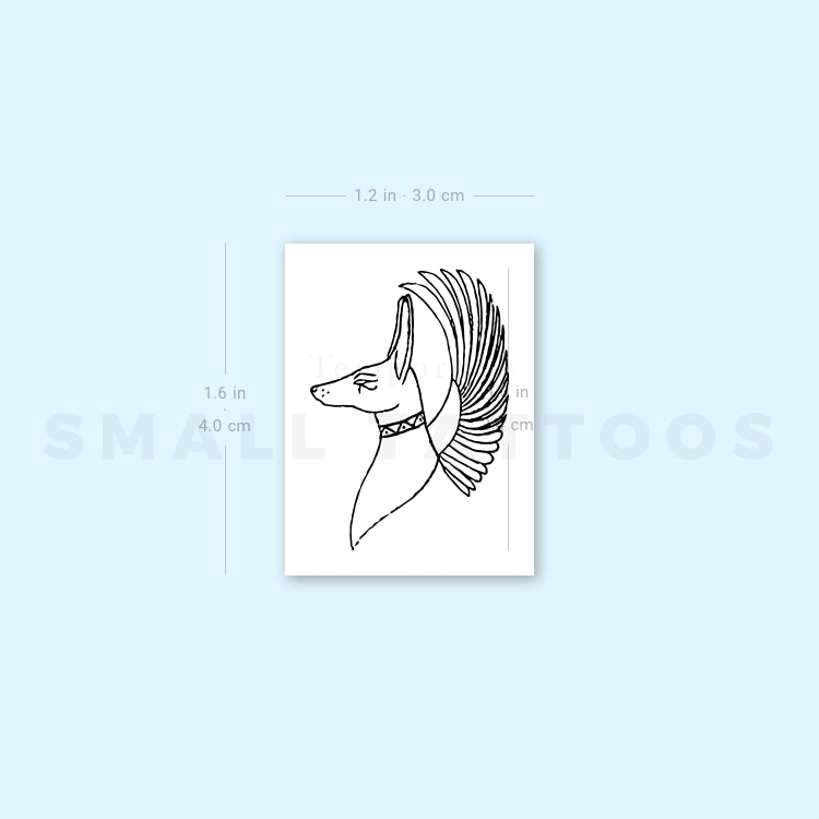 Winged Anubis Temporary Tattoo (Set of 3) – Small Tattoos
